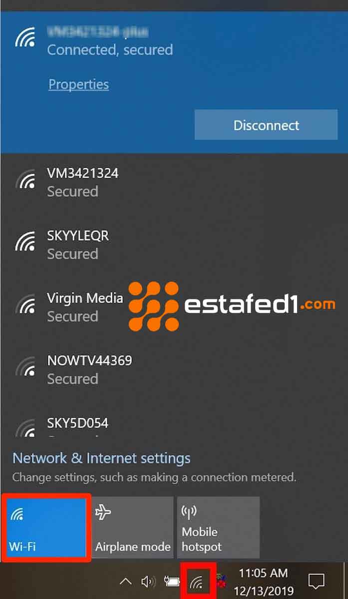 كيفية تشغيل الواي فاي على اللاب توب ويندوز 10 – estafed1