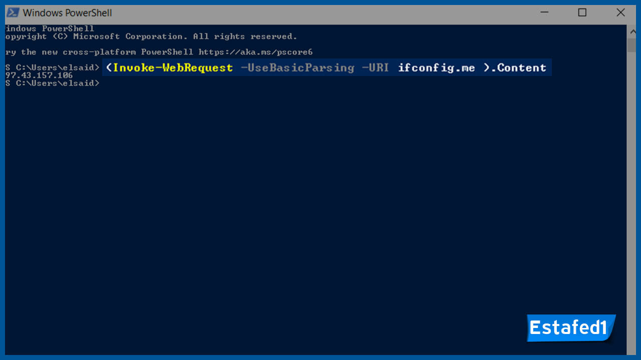 معرفة ip الجهاز عن طريق cmd و Powershell – estafed1